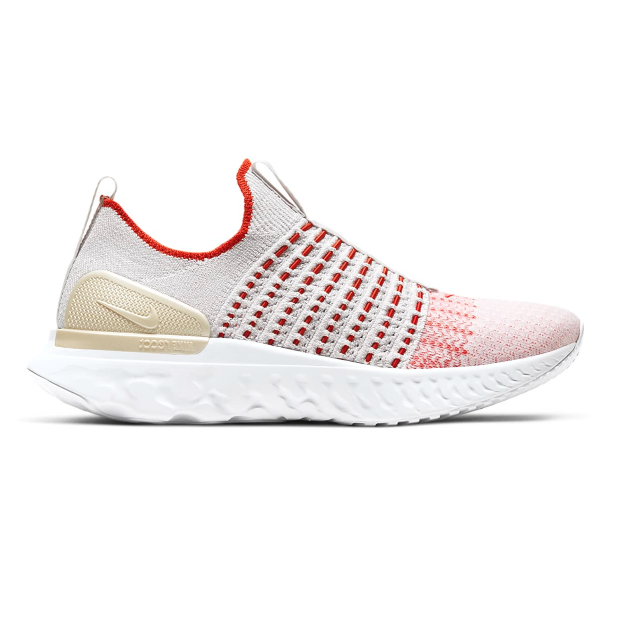 Womens Nike Phantom React Flyknit 2 Vast Grey/Team Orange - RaysLocker